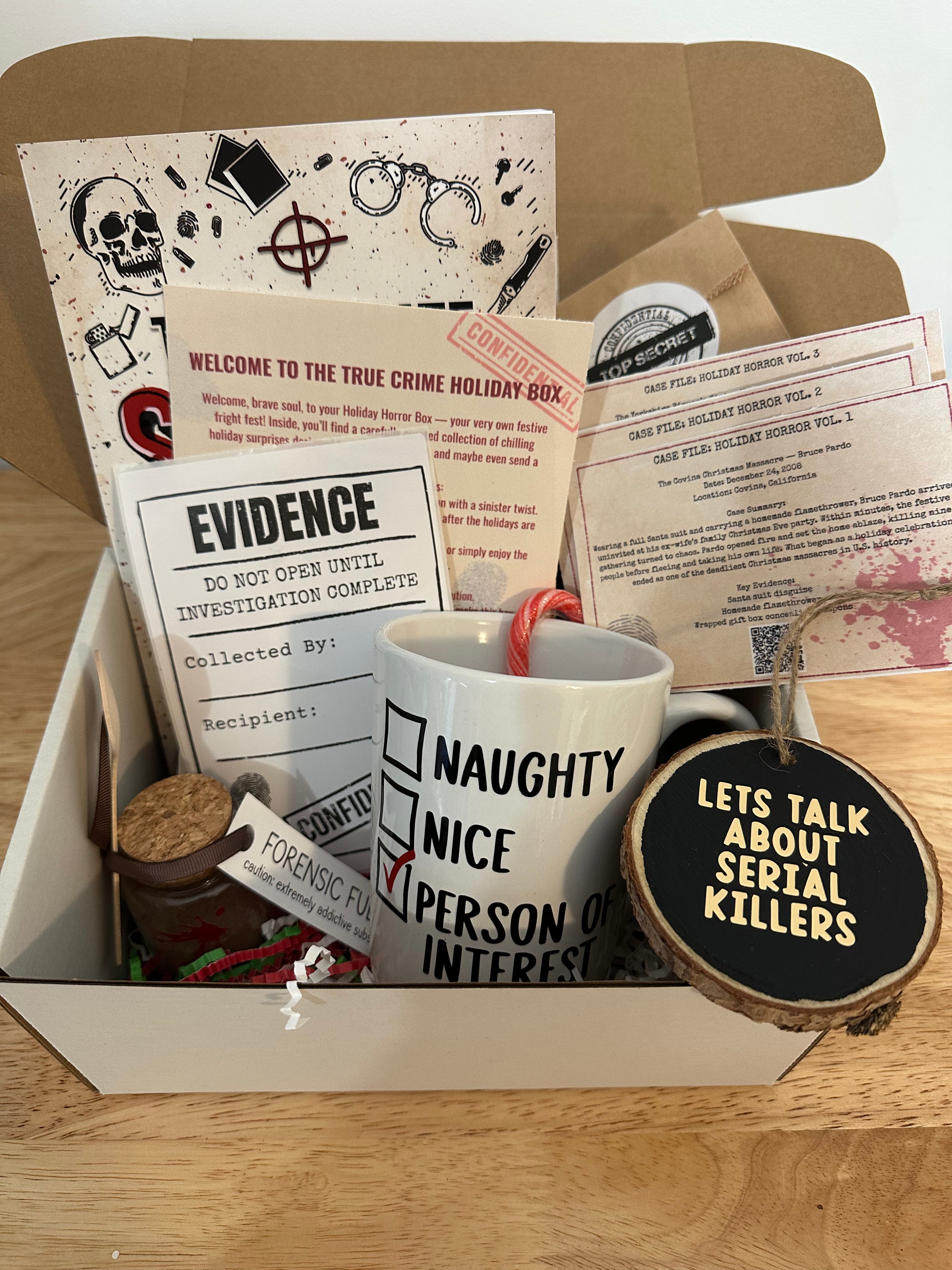 TRUE CRIME HOLIDAY BOX – SERIAL KILLER EDITION – Pam Makes Stuff
